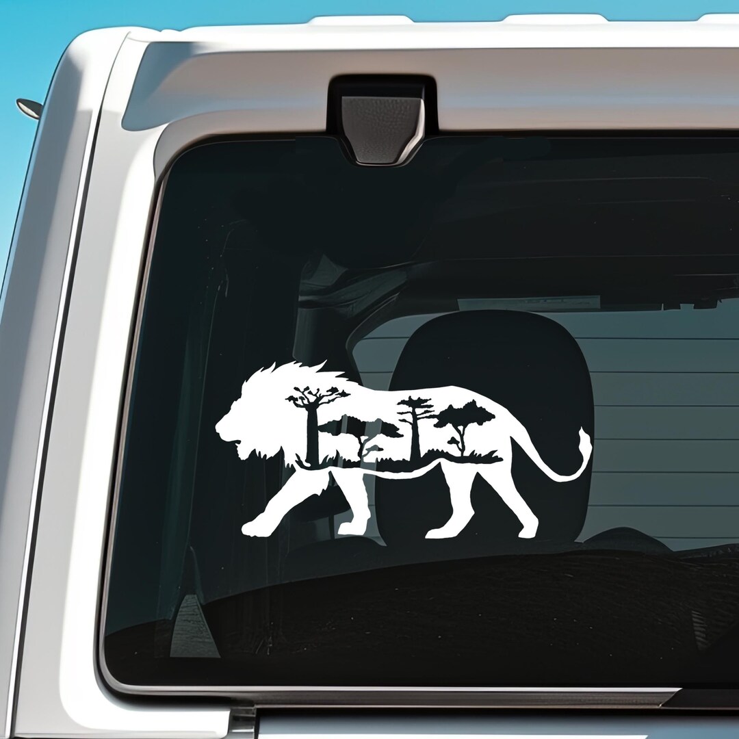 Lion Decal Car Decal Lion Sticker Durable Waterproof Vinyl Sticker for ...