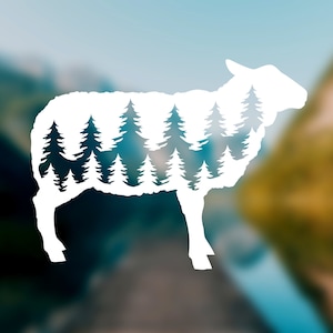 Sheep Decal | Sheep Stickers, Nature Stickers, Nature Car Decal, Laptop ...