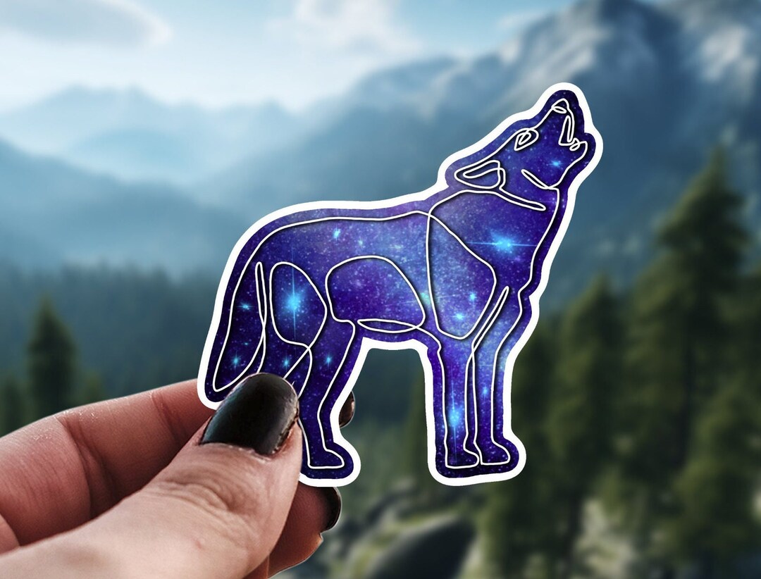 Wolf Vinyl Sticker Outer Space Stickers Waterproof Stickers Luggage ...