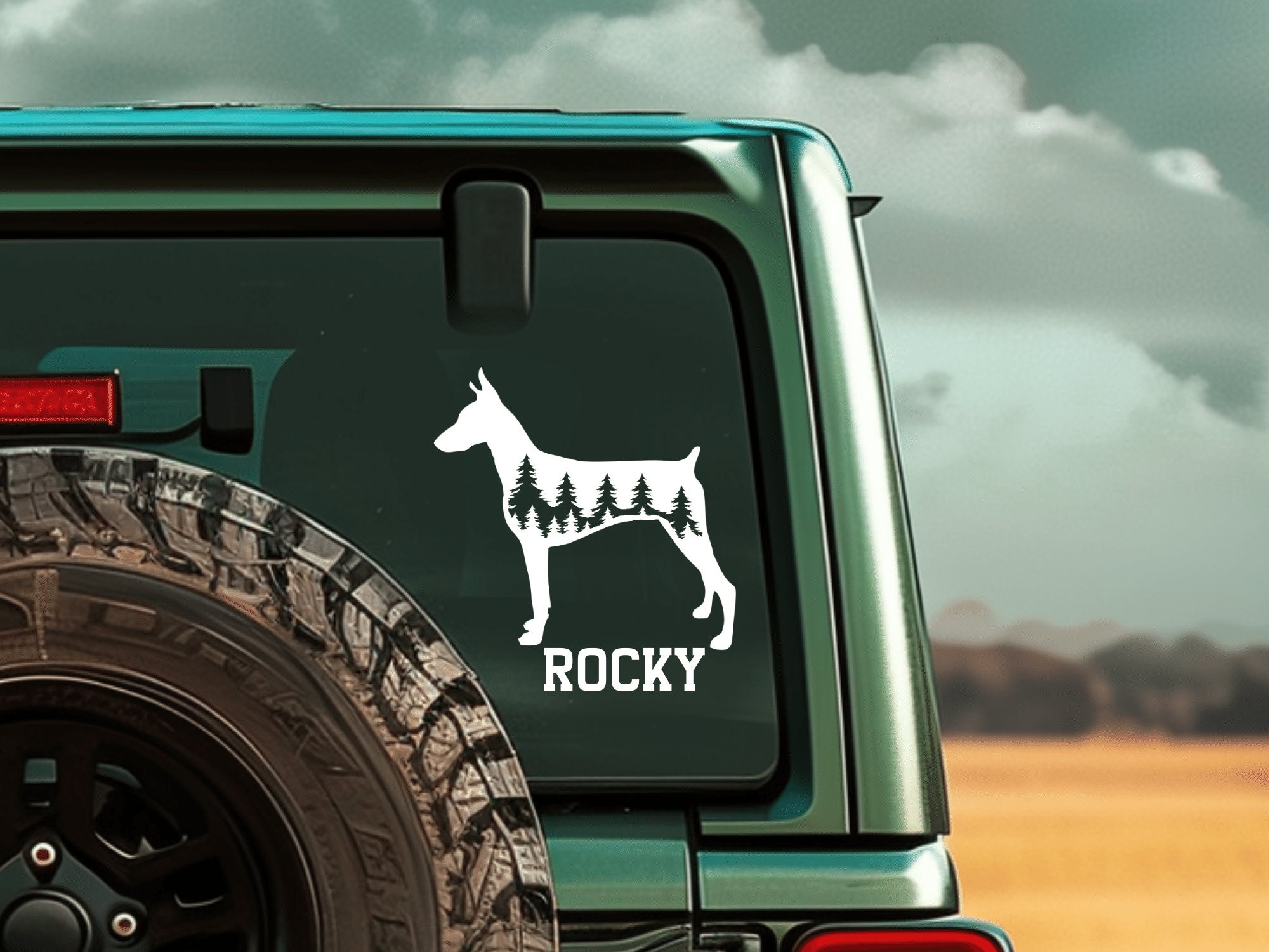 Custom Doberman Dog Decal Car Decal Doberman Sticker Durable Waterproof ...