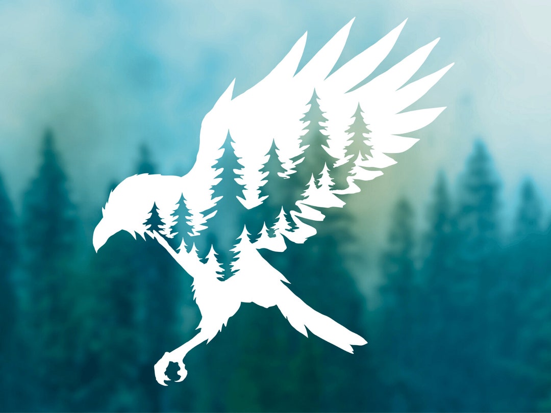 Raven Decal Raven Sticker Bird Sticker Bird Car Decal Bumper Sticker ...
