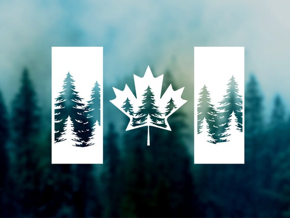 Canada Flag With Trees Decal Car Decal Canadian Pride Flag - Etsy