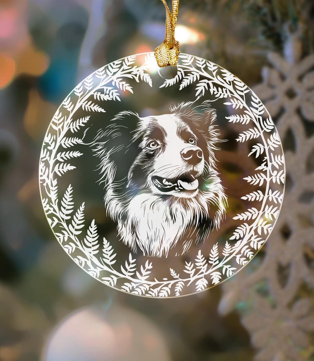 Personalized Border Collie Ornament Custom Dog Name Christmas Gift Pet ...