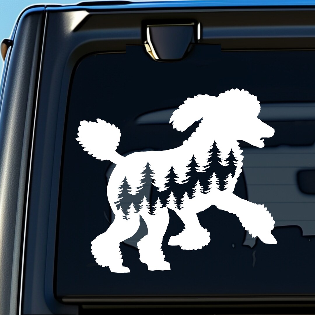 Poodle Dog Car Window Decal Waterproof Vinyl Car Sticker for Standard ...