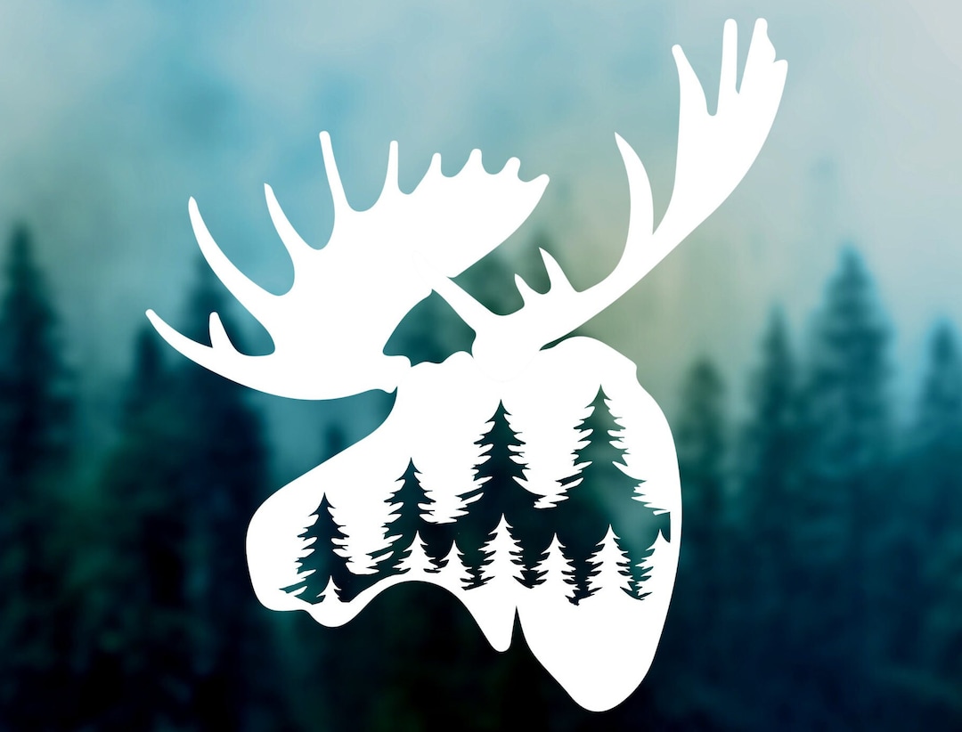 Moose Decal | Moose Stickers, Nature Stickers, Nature Car Decal, Laptop ...