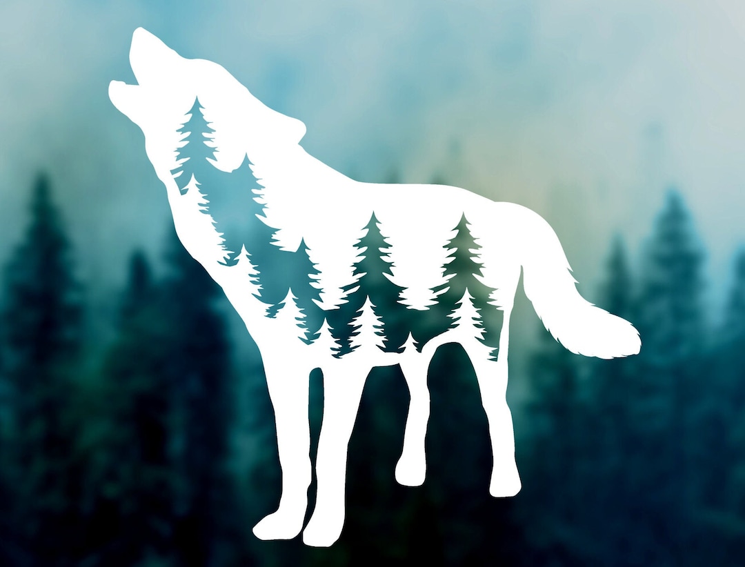 Wolf Decal | Wolf Stickers, Nature Stickers, Nature Car Decal, Laptop ...