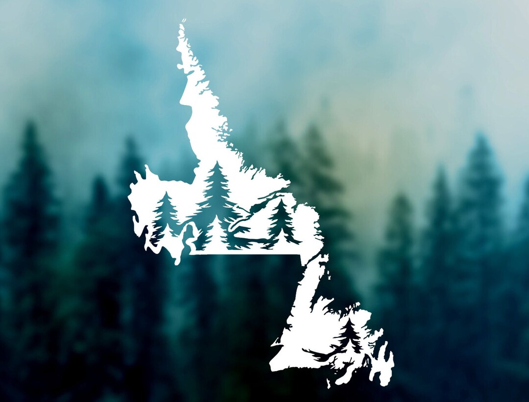 NEWFOUNDLAND Province With Trees Decal | Car Decal, Canada Sticker ...