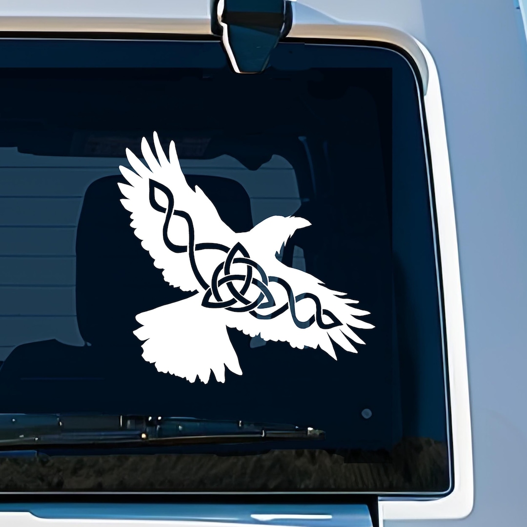 Viking Raven Decal Norse Style Celtic Knot Car Window Sticker ...