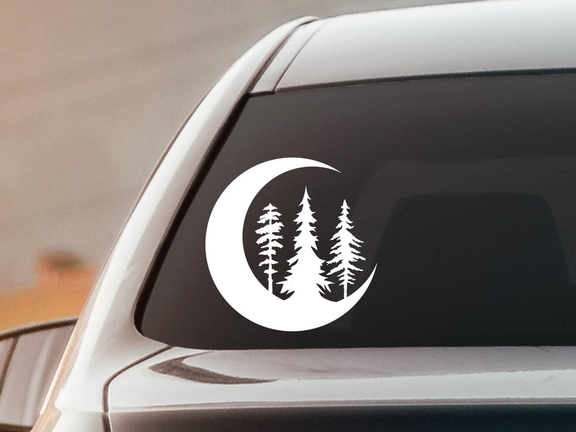 Crescent Moon Decal Tree Stickers Nature Stickers Nature - Etsy