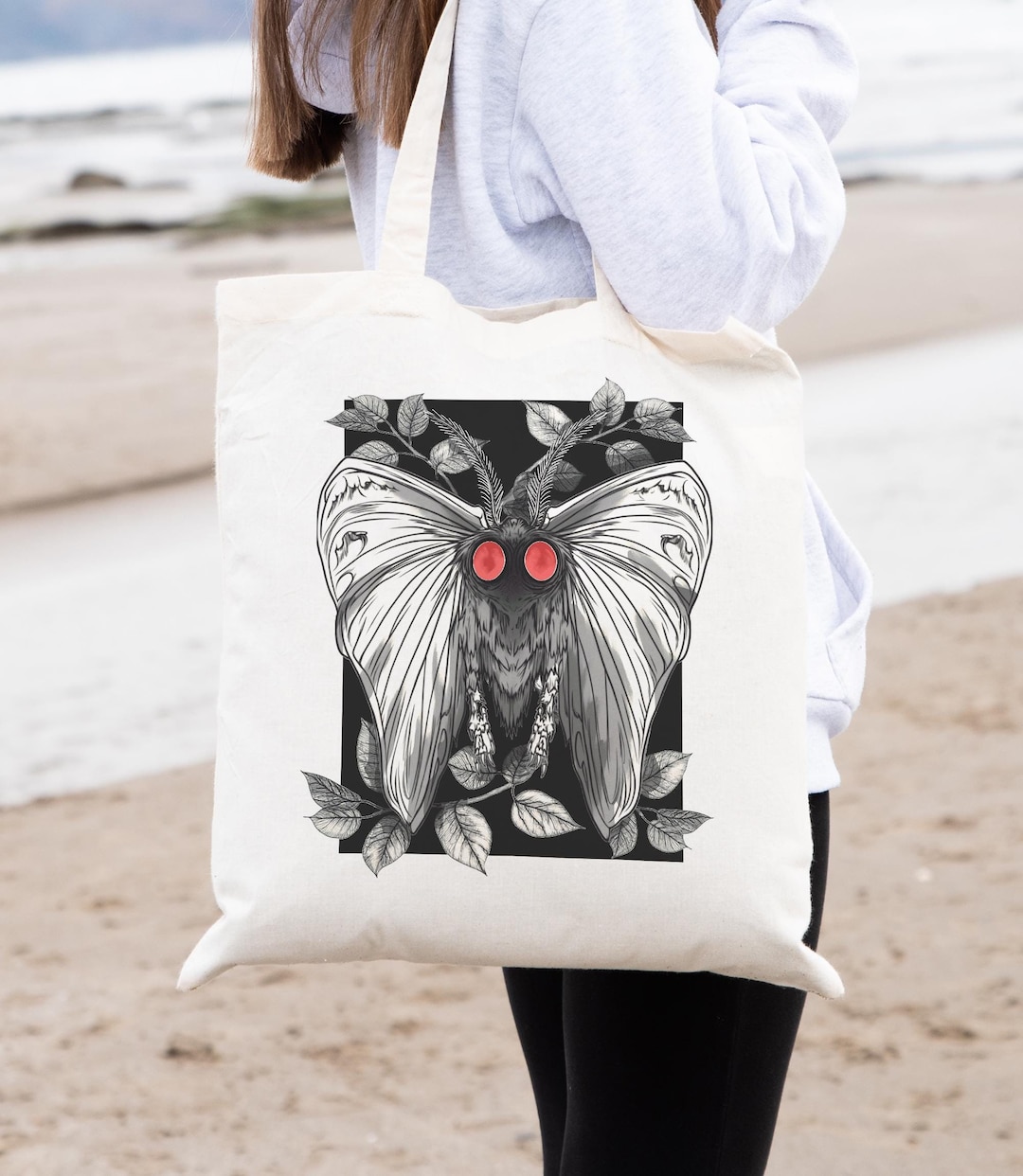 Mothman Tote Bag Cryptid Tote Bag Gift for Cryptid Lover Gift for ...