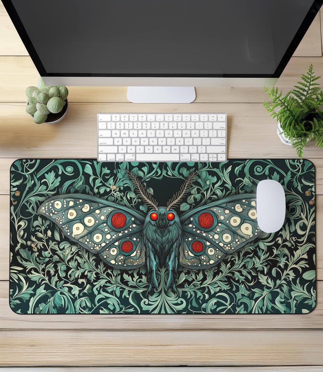 Mothman Desk Mat Gift for Cryptid Lover Gaming Mouse Pad Large Desk Mat ...