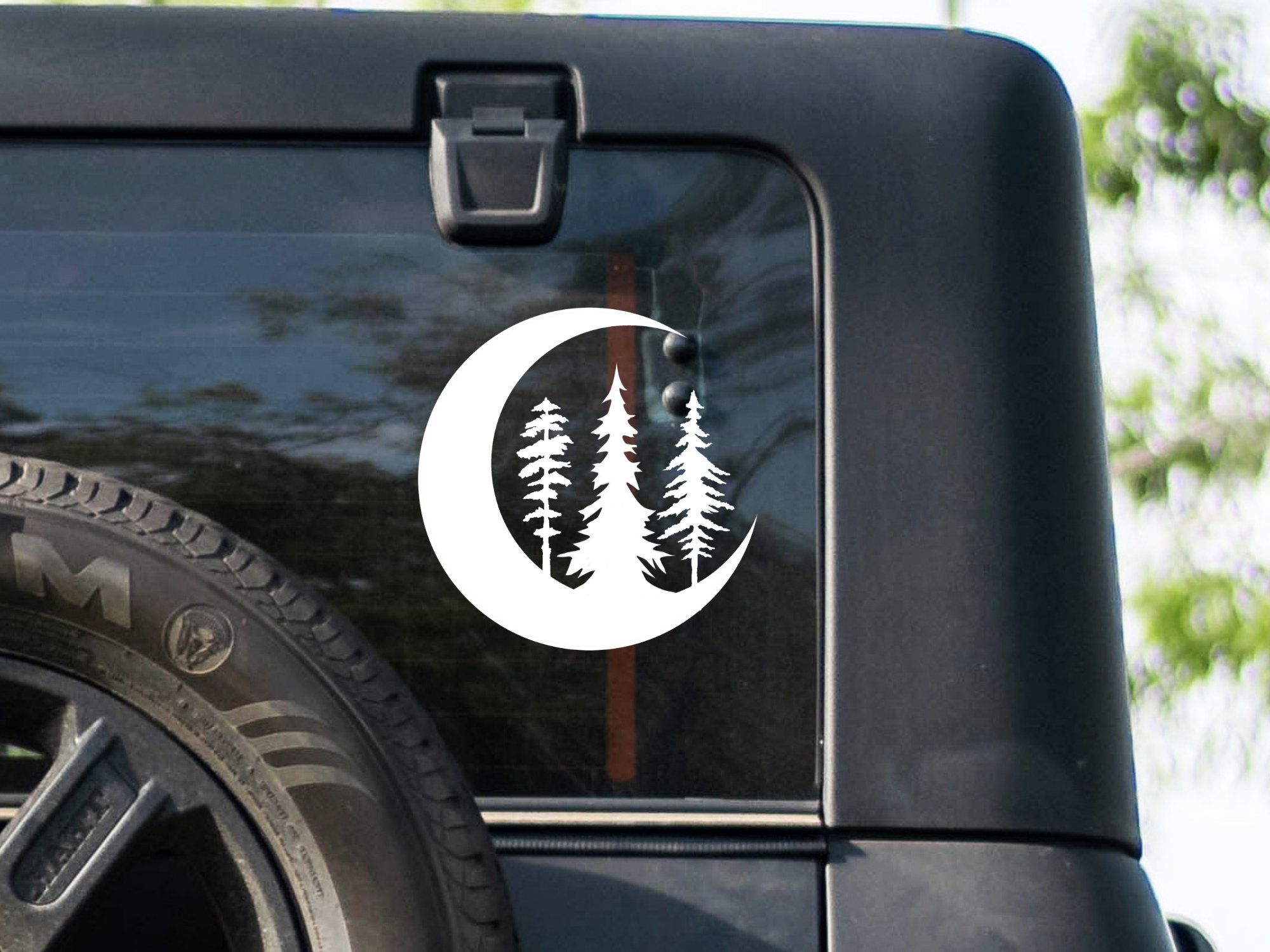 Crescent Moon Decal | Tree Stickers, Nature Stickers, Nature Car Decal ...