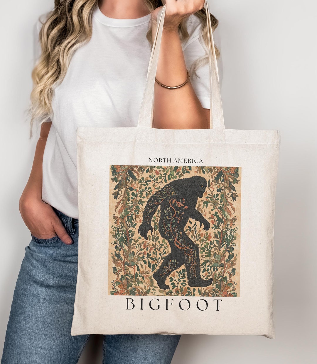 Bigfoot Tote Bag Cryptid Tote Bag Gift for Cryptid Lover Gift for ...