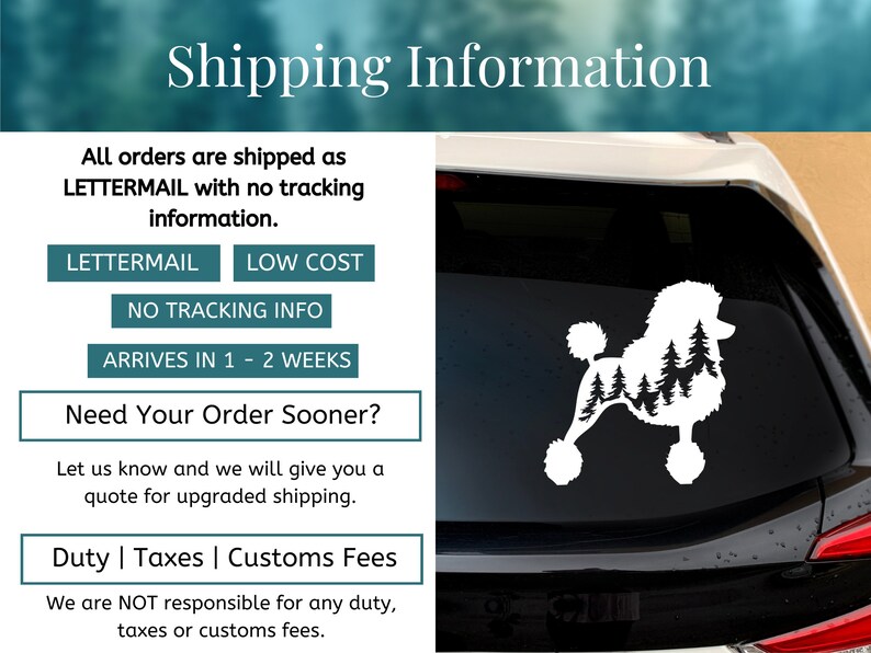 Poodle Decal Car Decal Poodle Sticker Durable Waterproof Vinyl Sticker ...