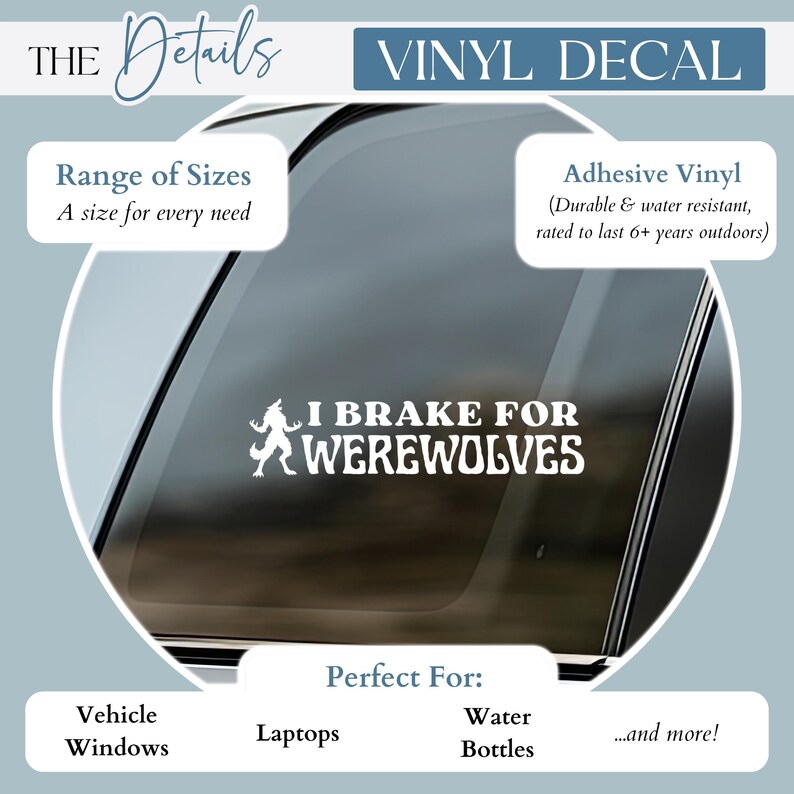 Werewolf Cryptid Decal Car Decal Werewolf Sticker Durable Waterproof ...