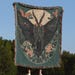 Mothman Woven Blanket Cryptid Throw Blanket Cottagecore Mothman Cotton ...