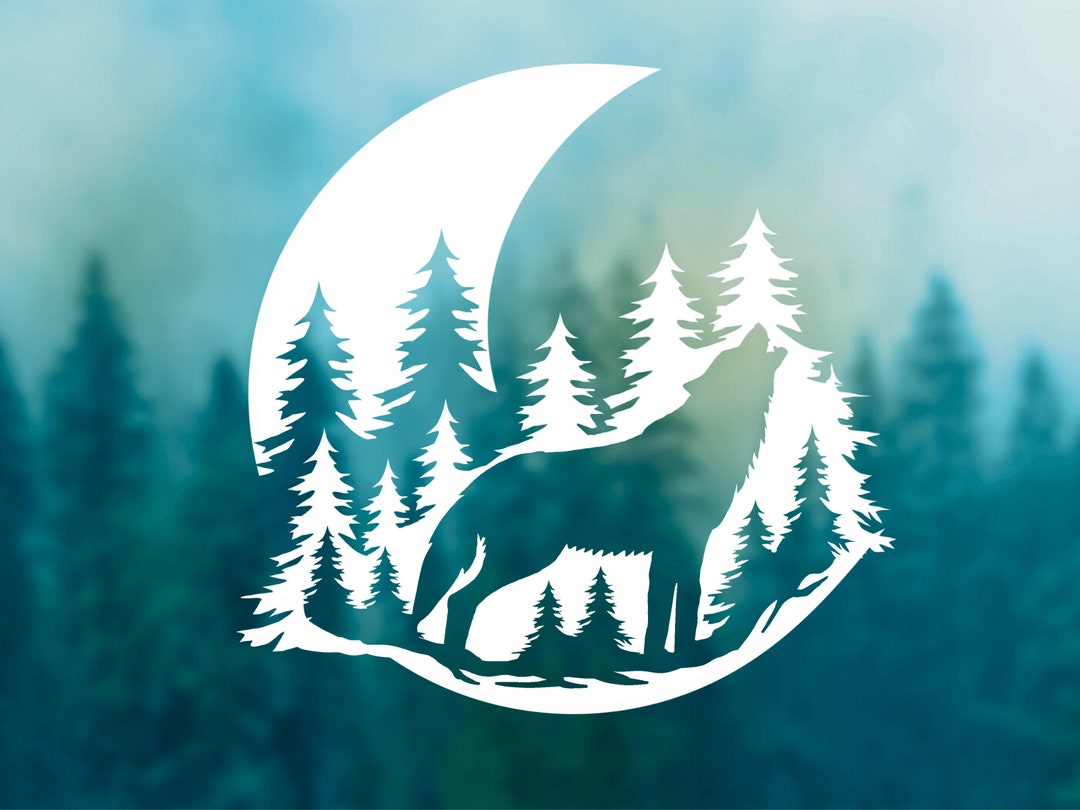 Wolf Moon Decal Wolf Stickers Moon Stickers Nature Car Decal Bumper ...