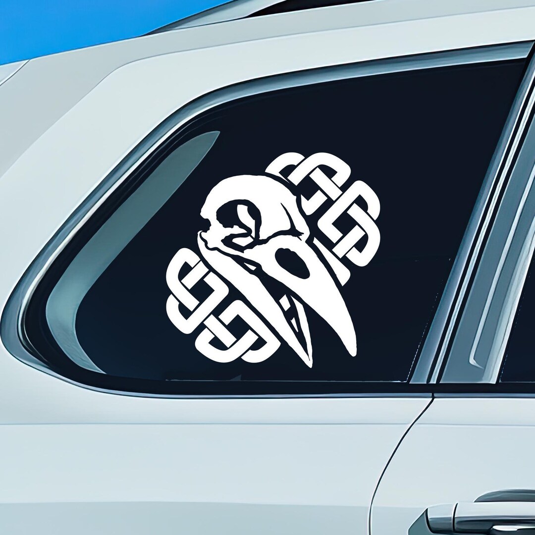 Norse Raven Car Decal Viking Celtic Knot Design Scandinavian Mythology ...