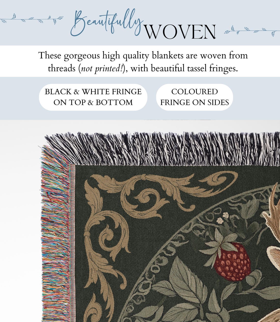 Jackalope Woven Blanket Jacquard Throw Blanket Cottagecore Jackalope ...