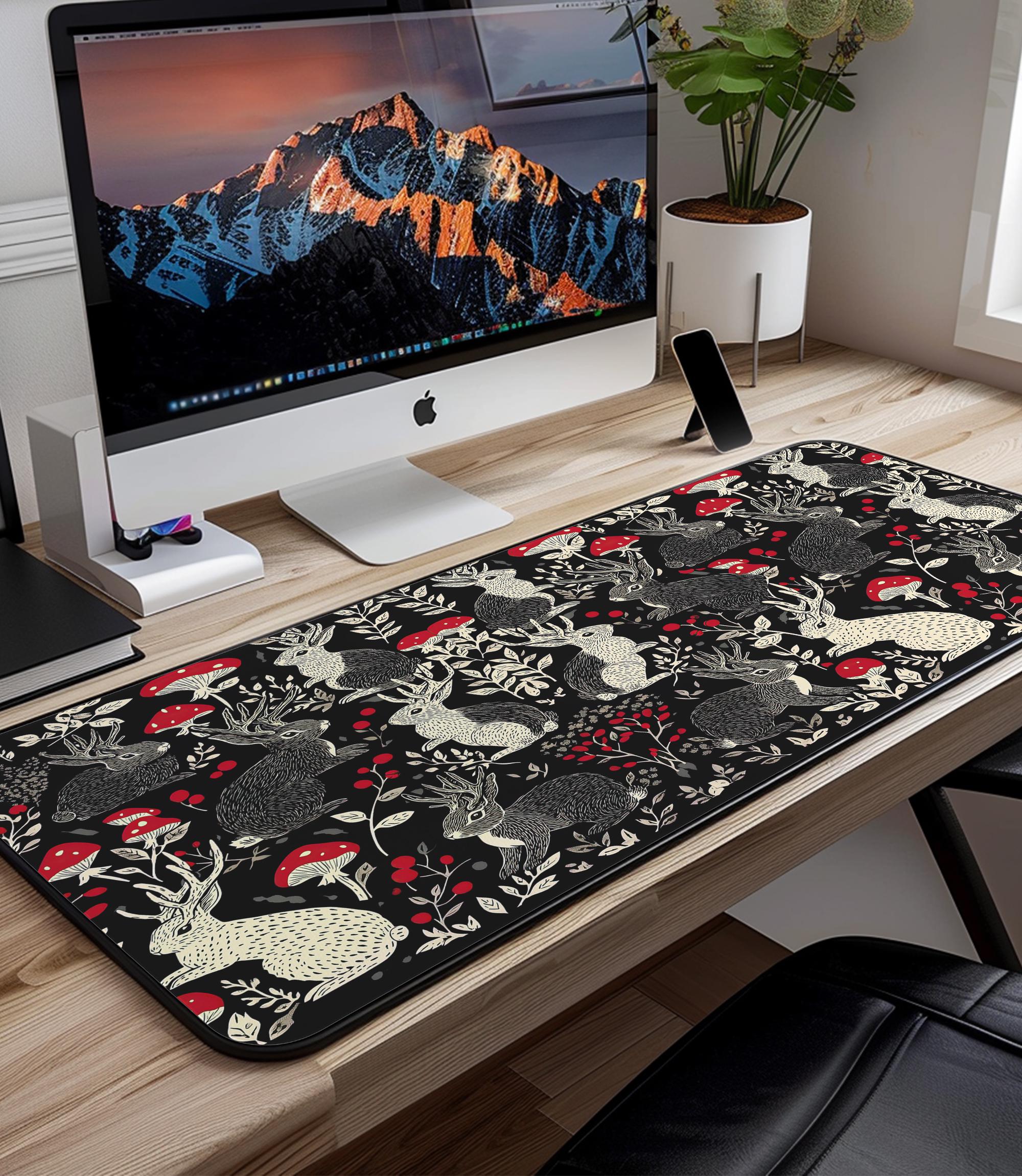 Jackalope Desk Mat Gift for Cryptid Lover Gaming Mouse Pad Large Desk ...