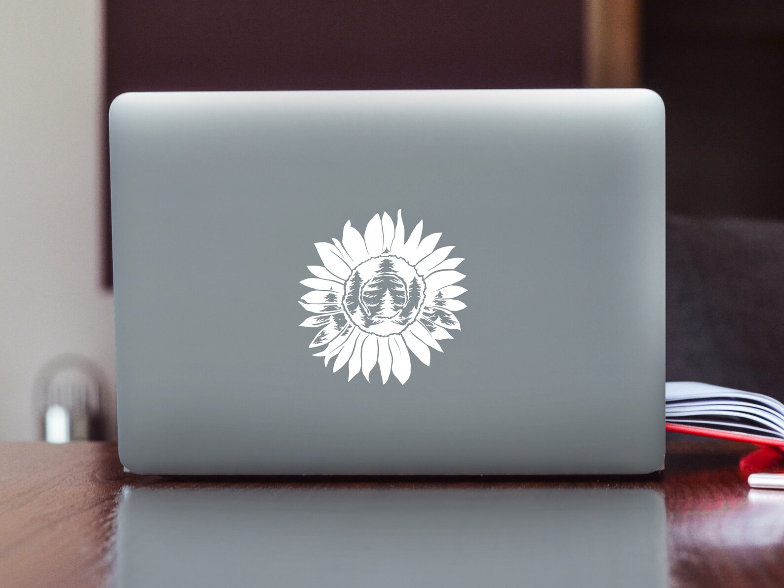 Sunflower With Trees Decal Car Decal Sun Flower Sticker - Etsy