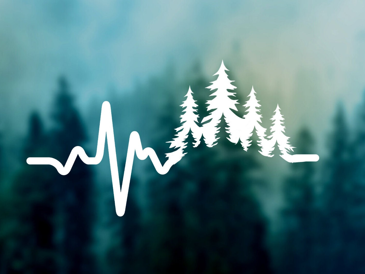 EKG Tree Decal EKG Sticker EKG Stickers Nature Car Decal - Etsy Australia