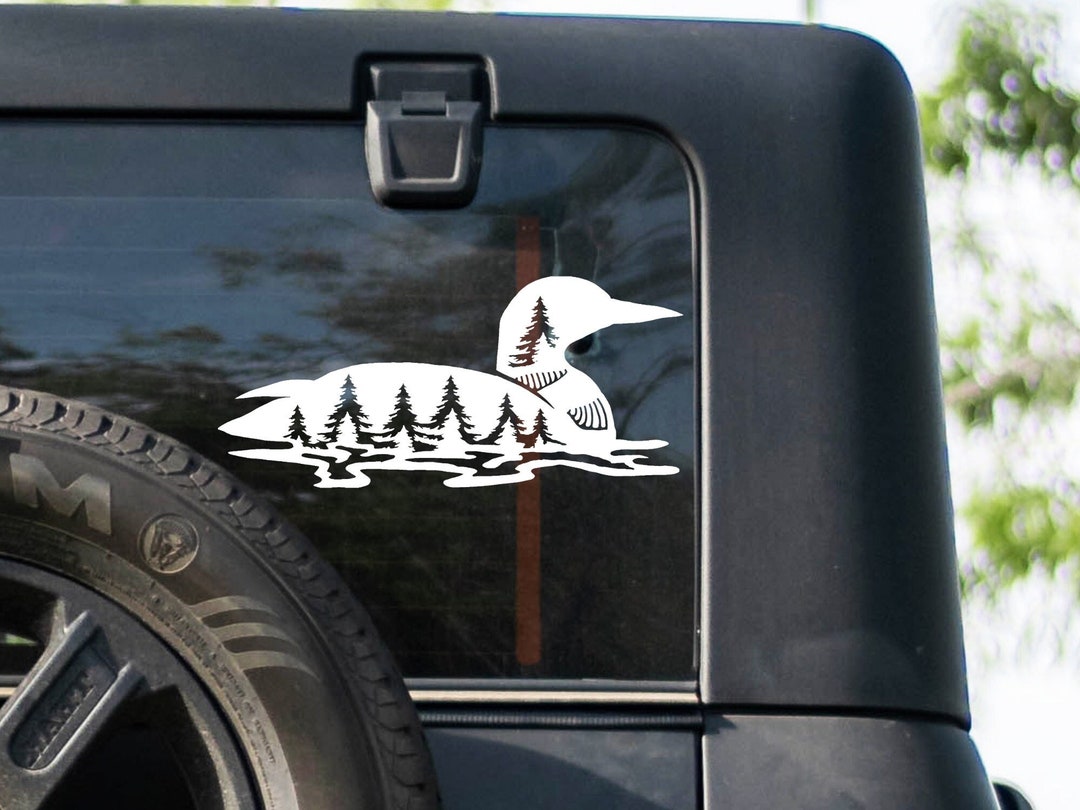 Loon With Trees Decal Car Decal Loon on a Lake Sticker Durable ...