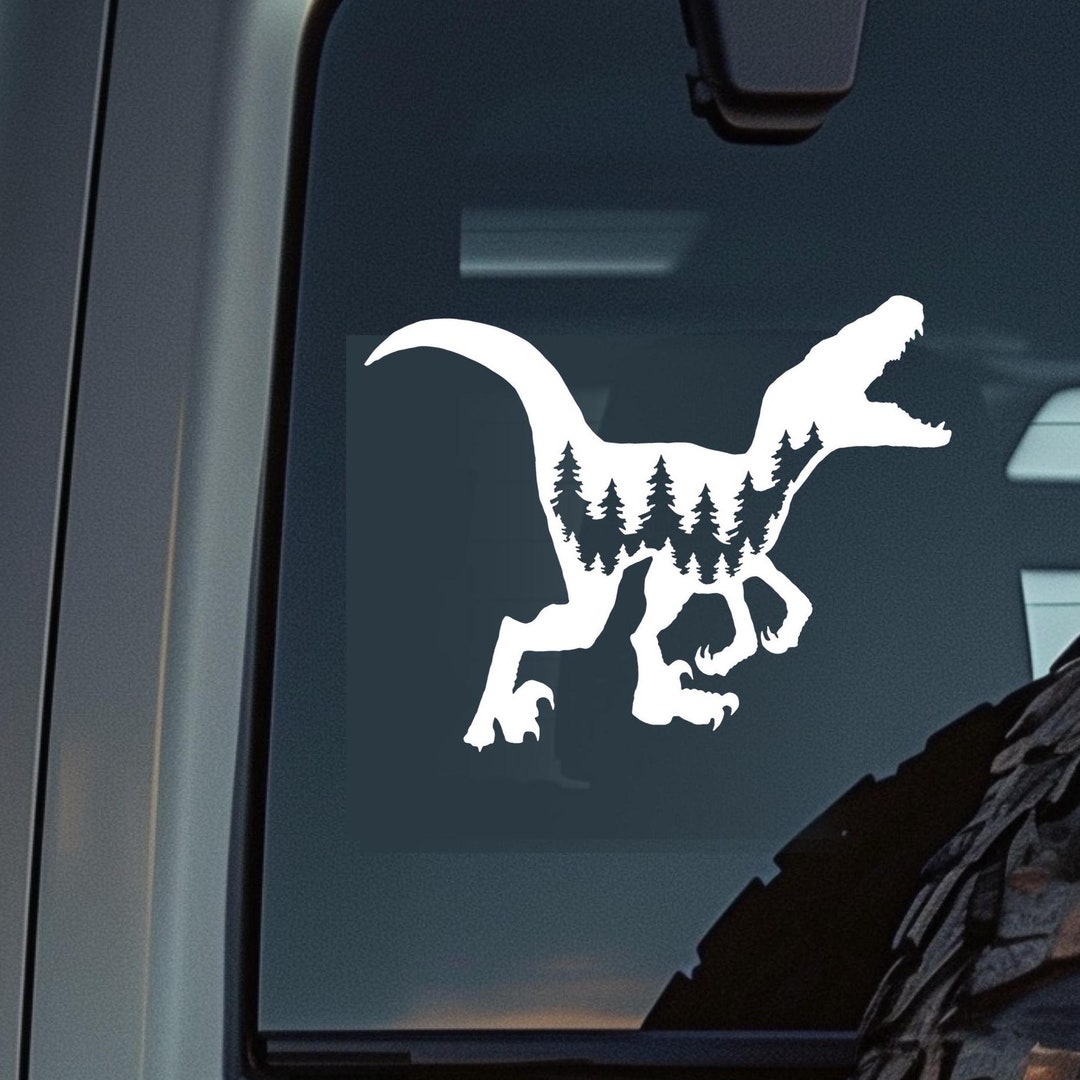 Raptor Dinosaur Decal Car Decal Raptor Dino Sticker Durable Waterproof ...
