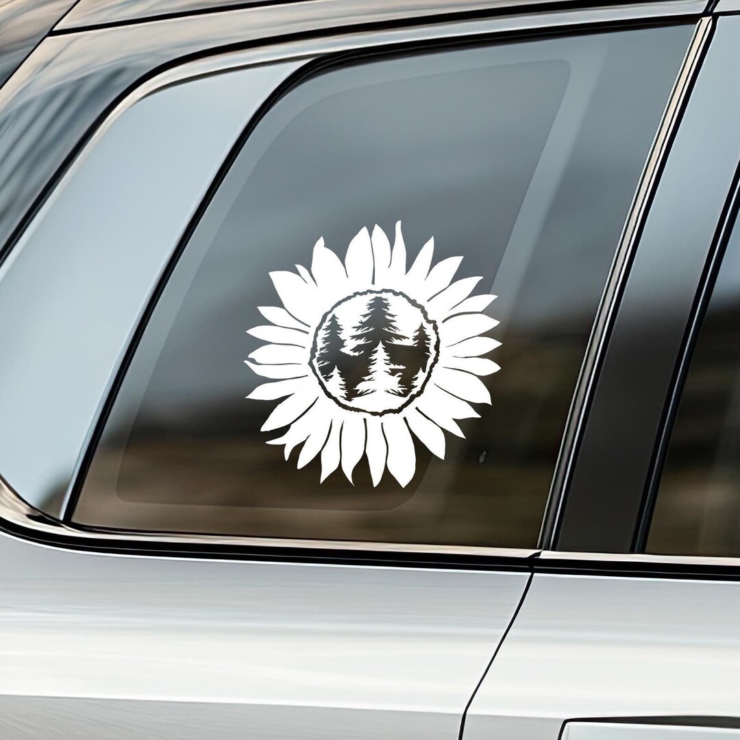 Sunflower With Trees Decal Car Decal Sun Flower Sticker Durable ...