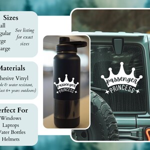 Passenger Princess Decal for Car Sticker Durable Waterproof Vinyl ...