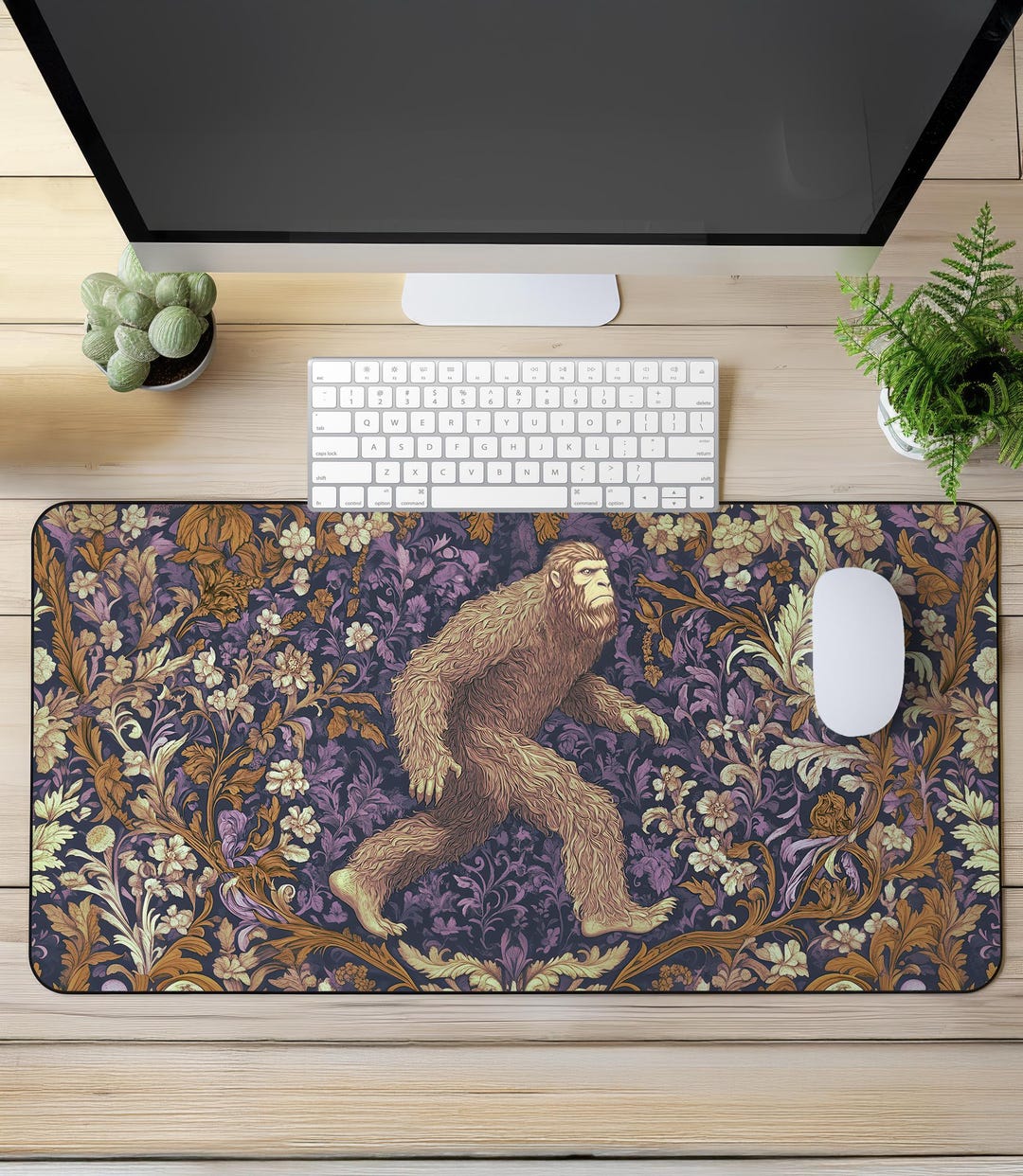 Bigfoot Desk Mat Gift for Cryptid Lover Gaming Mouse Pad Large Desk Mat ...