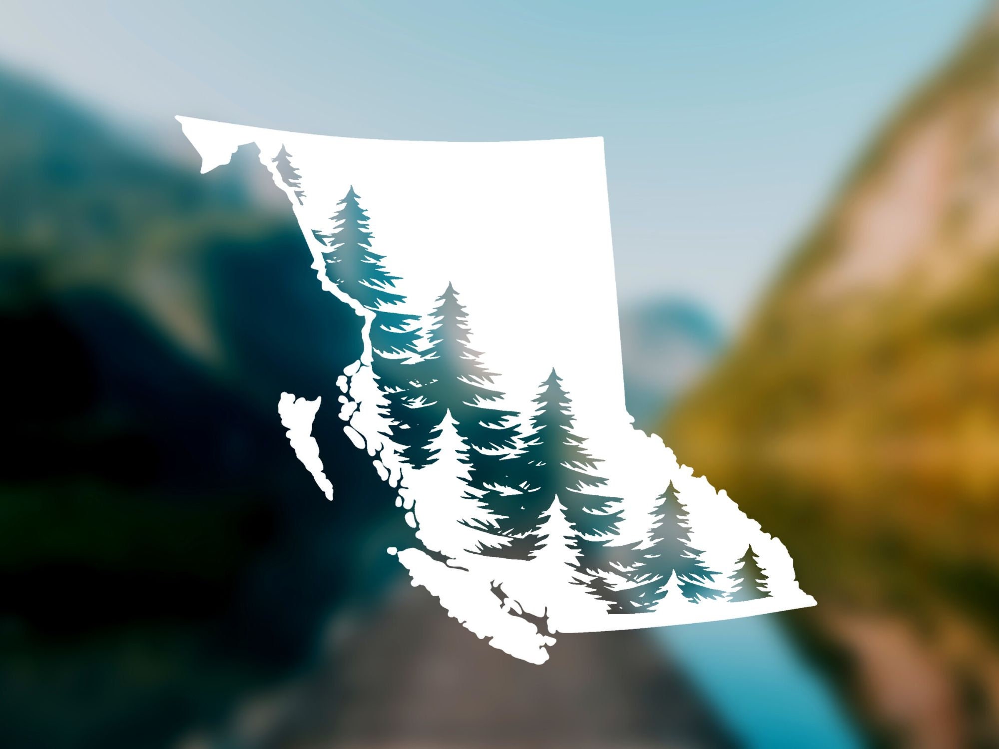 BRITISH COLUMBIA Province With Trees Decal Car Decal Canada - Etsy