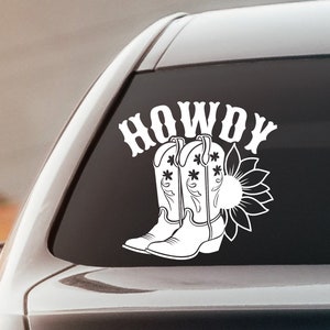 Western Cute Cowboy Boots Decal for Car Window Decal Howdy Sticker ...