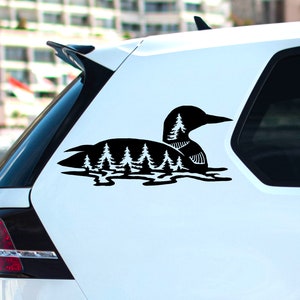 Loon With Trees Decal Car Decal Loon on a Lake Sticker Durable ...