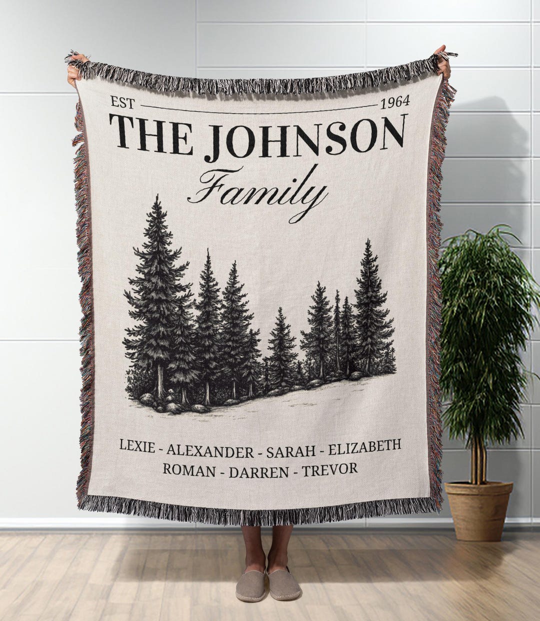 Custom Cabin Blanket With Nature Theme Thoughtful Gift for Grandparents ...
