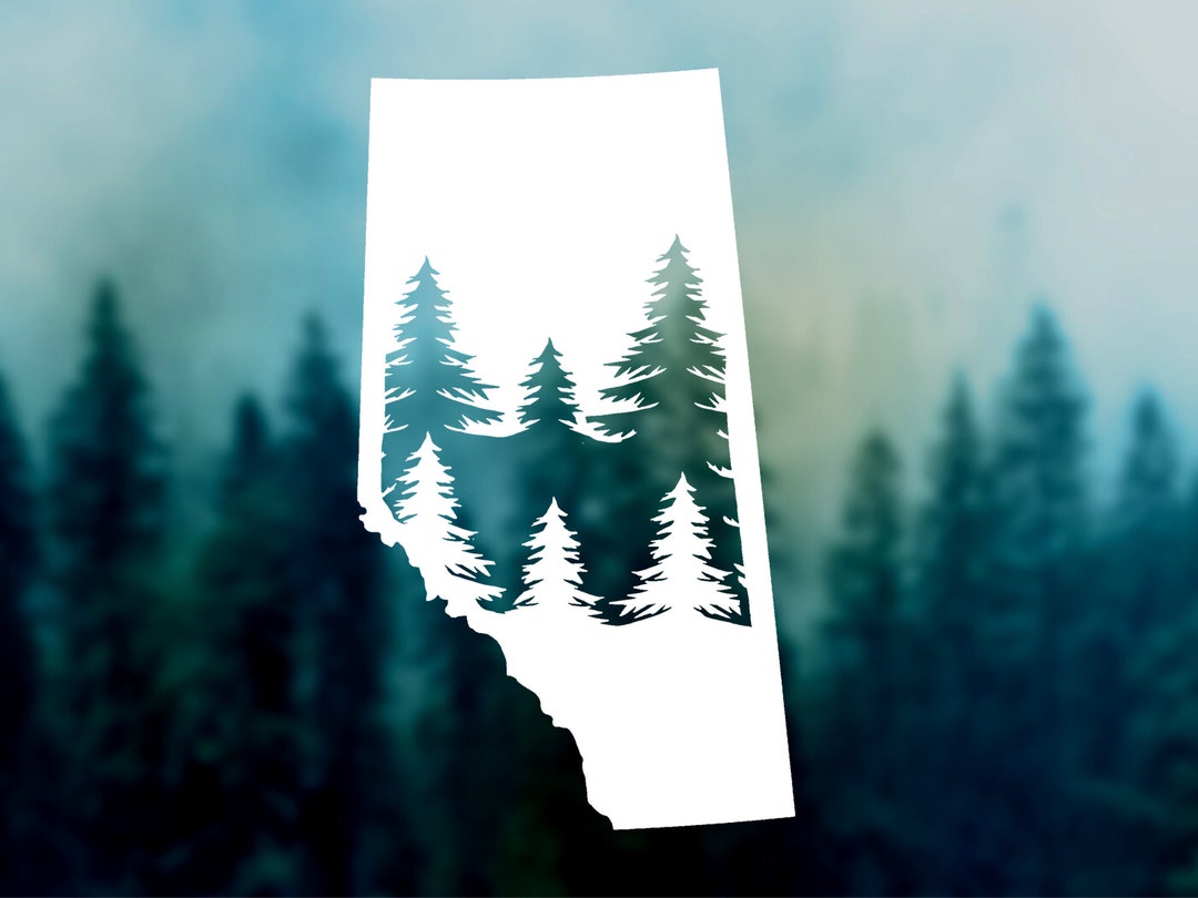 ALBERTA Province With Trees Decal | Car Decal, Canada Sticker, Durable ...