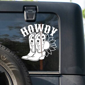 Western Cute Cowboy Boots Decal for Car Window Decal Howdy Sticker ...