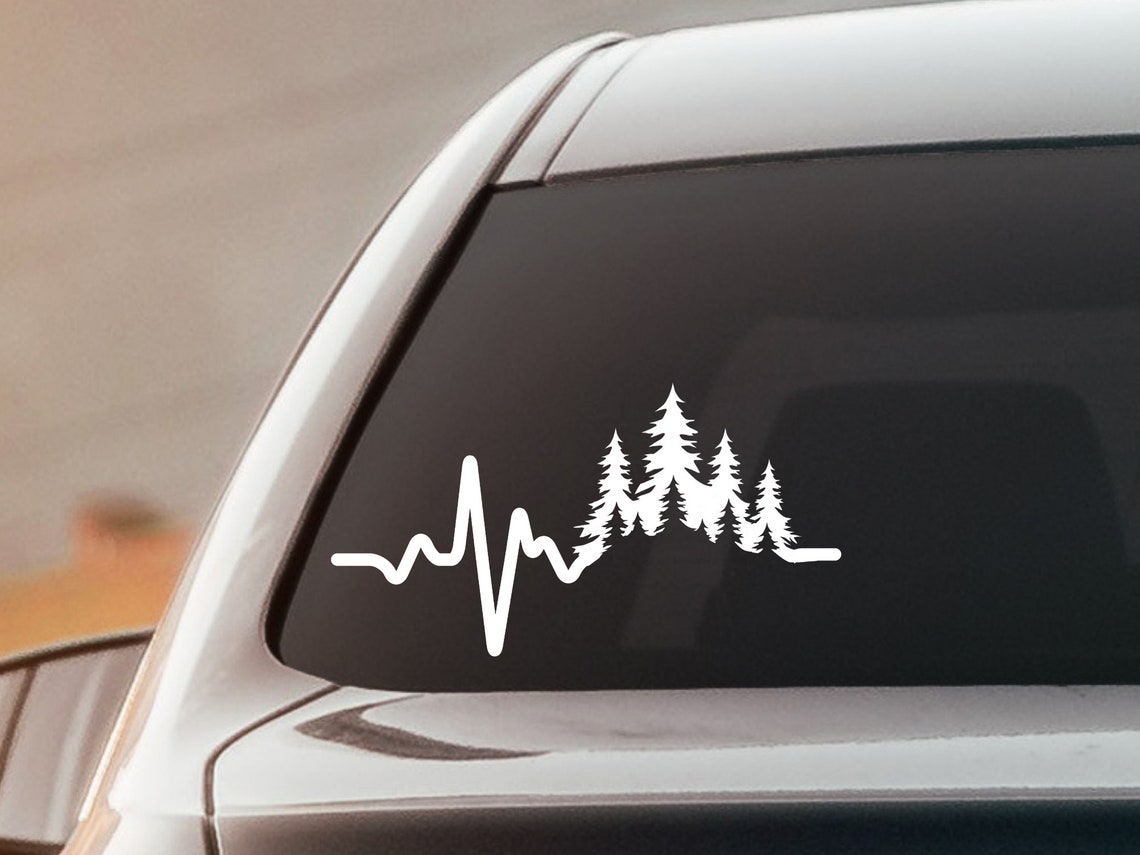 EKG Tree Decal EKG Sticker EKG Stickers Nature Car Decal - Etsy