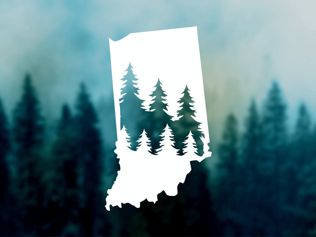 State INDIANA Decal Indiana Sticker Car Decal United States Sticker ...