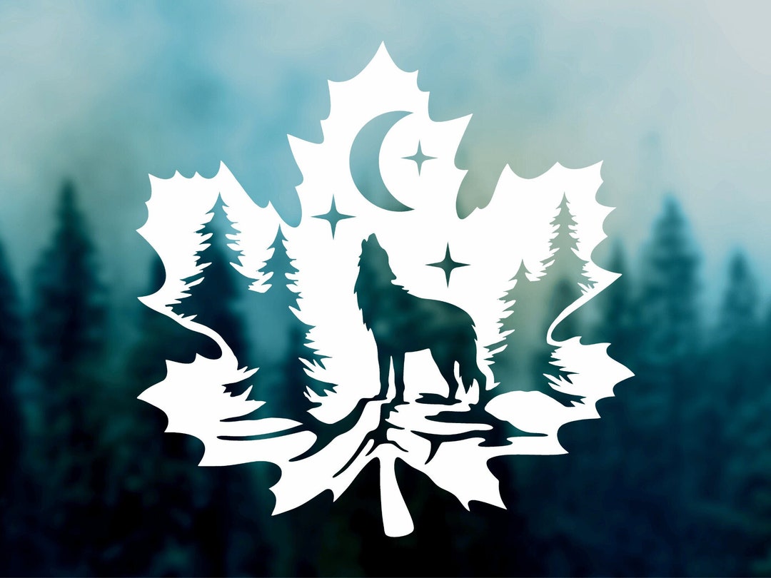 Wolf With Moon Decal | Wolf Stickers Moon Stickers Nature Car Decal ...