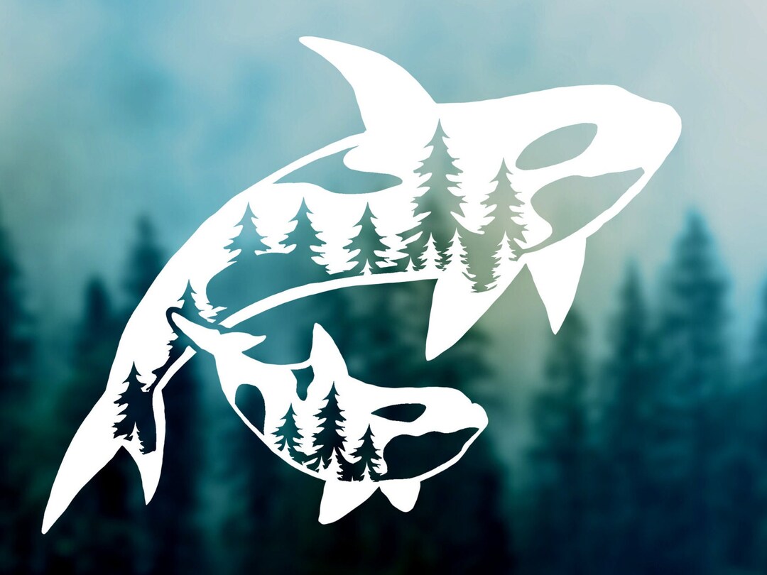 Orca Decal Orca Stickers, Nature Stickers, Nature Car Decal, Bumper ...