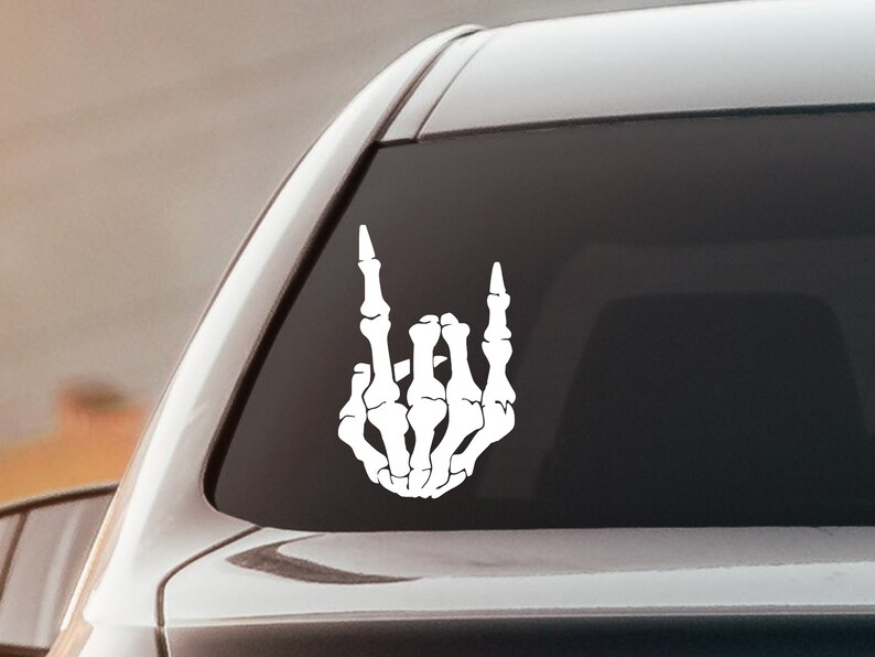 Skeleton Hand Skull Car Decal Horror Car Decal Goth Car Decal Skull ...