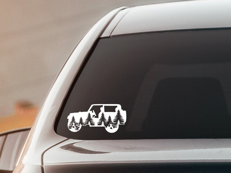 Off-road Vehicle With Trees Decal Car Decal 4x4 Nature - Etsy