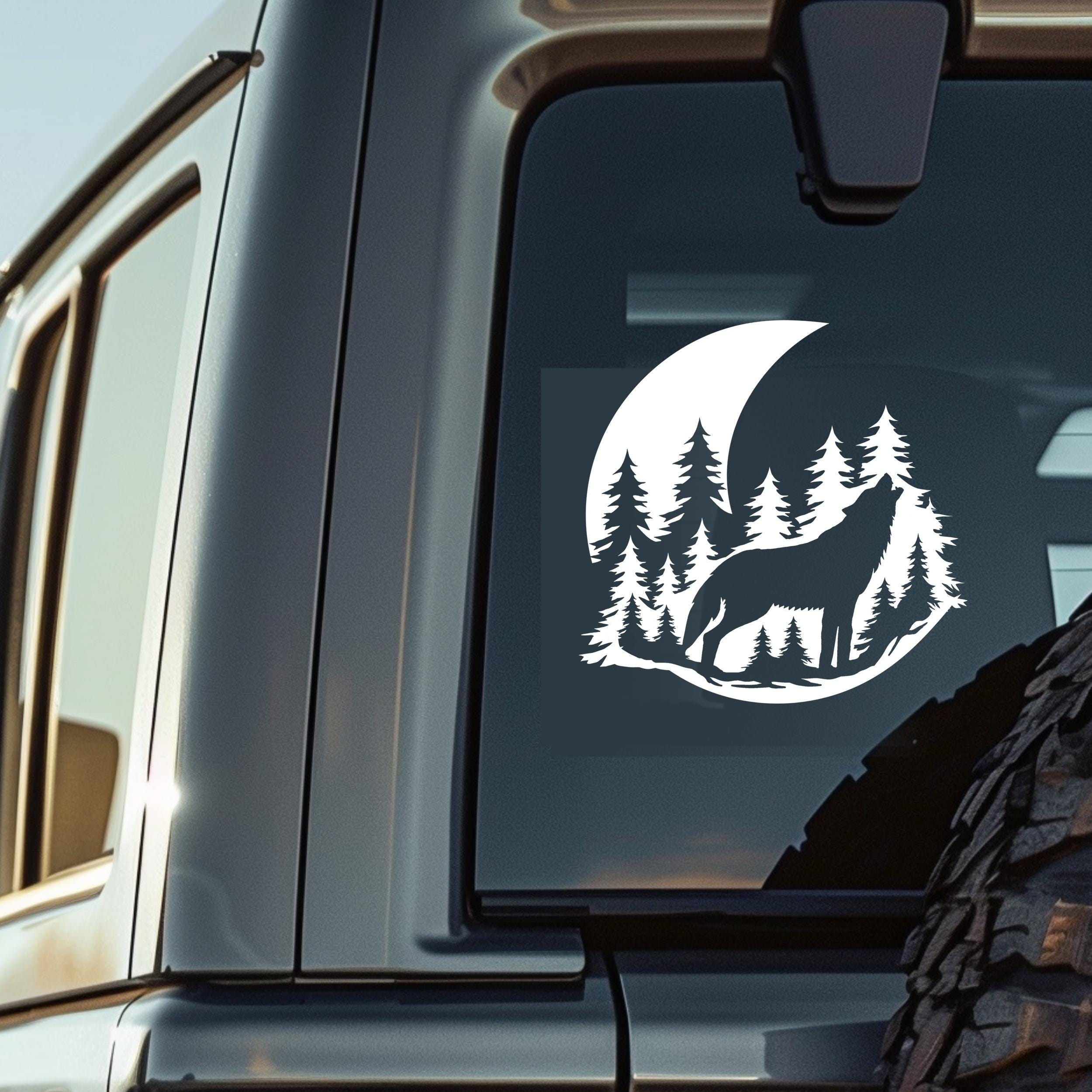 Wolf Moon Decal Wolf Stickers Moon Stickers Nature Car Decal Bumper ...