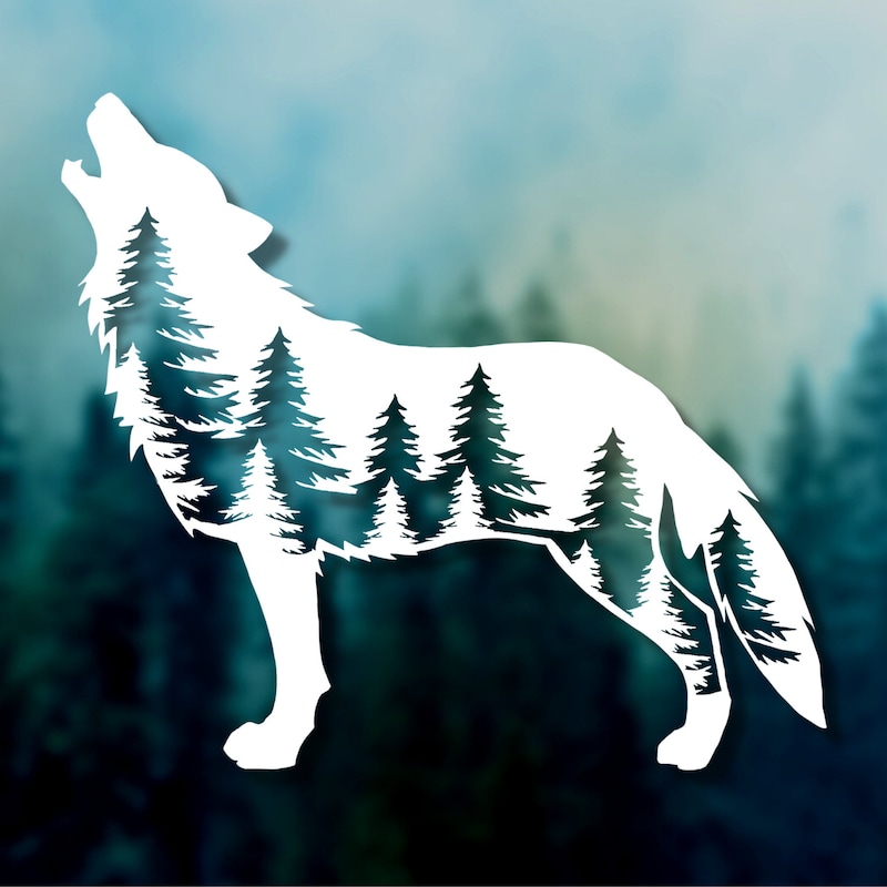 Howling Wolf Decal - Etsy