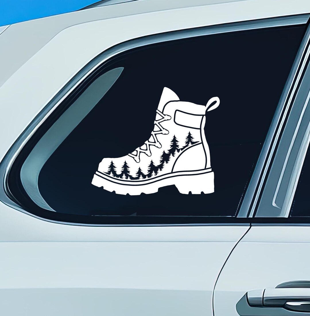 Hiking Boot Car Decal Hiking Sticker Bumper Sticker for Cars Nature ...