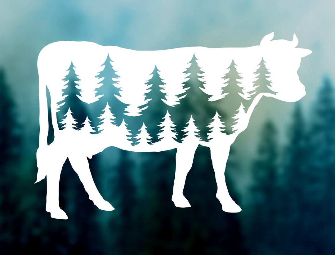 Cow Decal | Cow Stickers, Nature Stickers, Nature Car Decal, Laptop ...