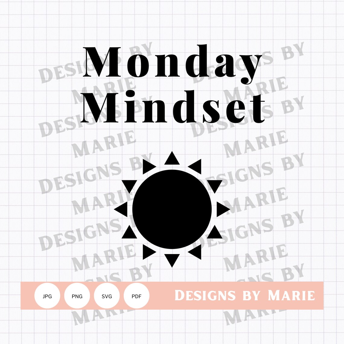Monday Mindset SVG PNG PDF Positive Thinking Clipart Quotes Silhouette ...
