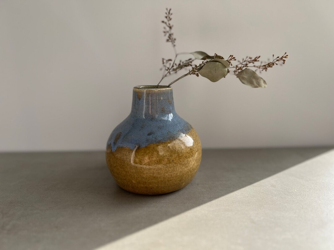Two Tone Ceramic Vase | Vintage Pottery | Floral Container | Signed by ...