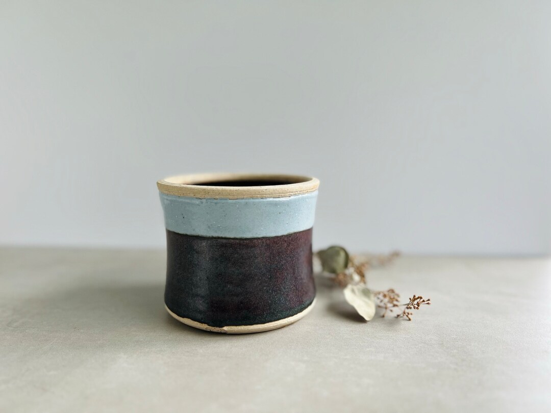 Two Tone Ceramic Vase | Vintage Pottery | Floral Container | Jerry ...